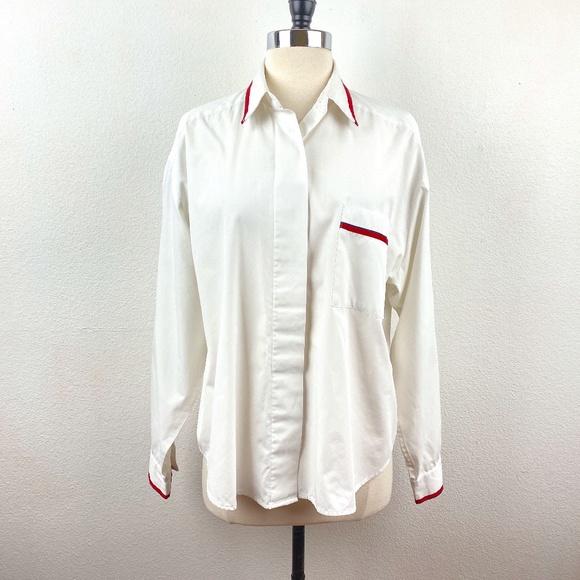 Pendleton | Tops | Vtg Pendleton White Shirt Blouse Sophisticates ...